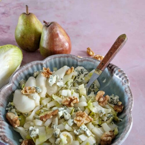 Witlof salade met peer en blauwe kaas - Culi Sandra